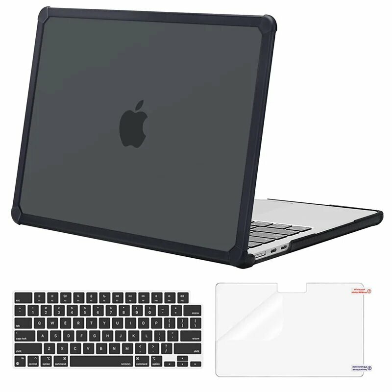 Силиконовый чехол для MacBook Air 13-16 дюймов Pro 16 M4 M3 M2 M1, Black