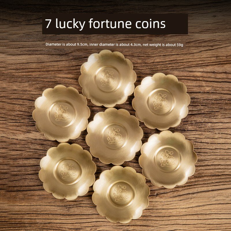 Комплект бронзовых подстаканников с узором богатства и процветания, 7 шт, термостойкий круглый нескользящий поднос для