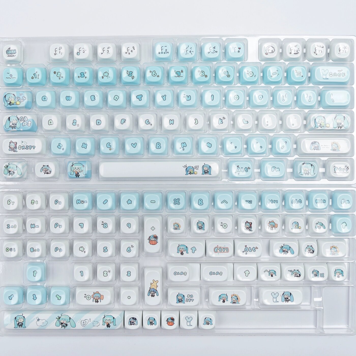 Керамические кейкапы Hatsune Miku, высота MOA, PBT, совместимые с магнитными переключателями, для MAC Forerunner X87F99