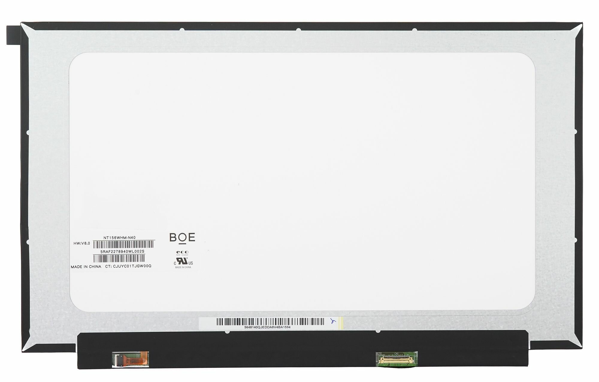 Матрица совместимая с NT156WHM-N40, 30 Pin eDP, 1366x768, TN, без креплений