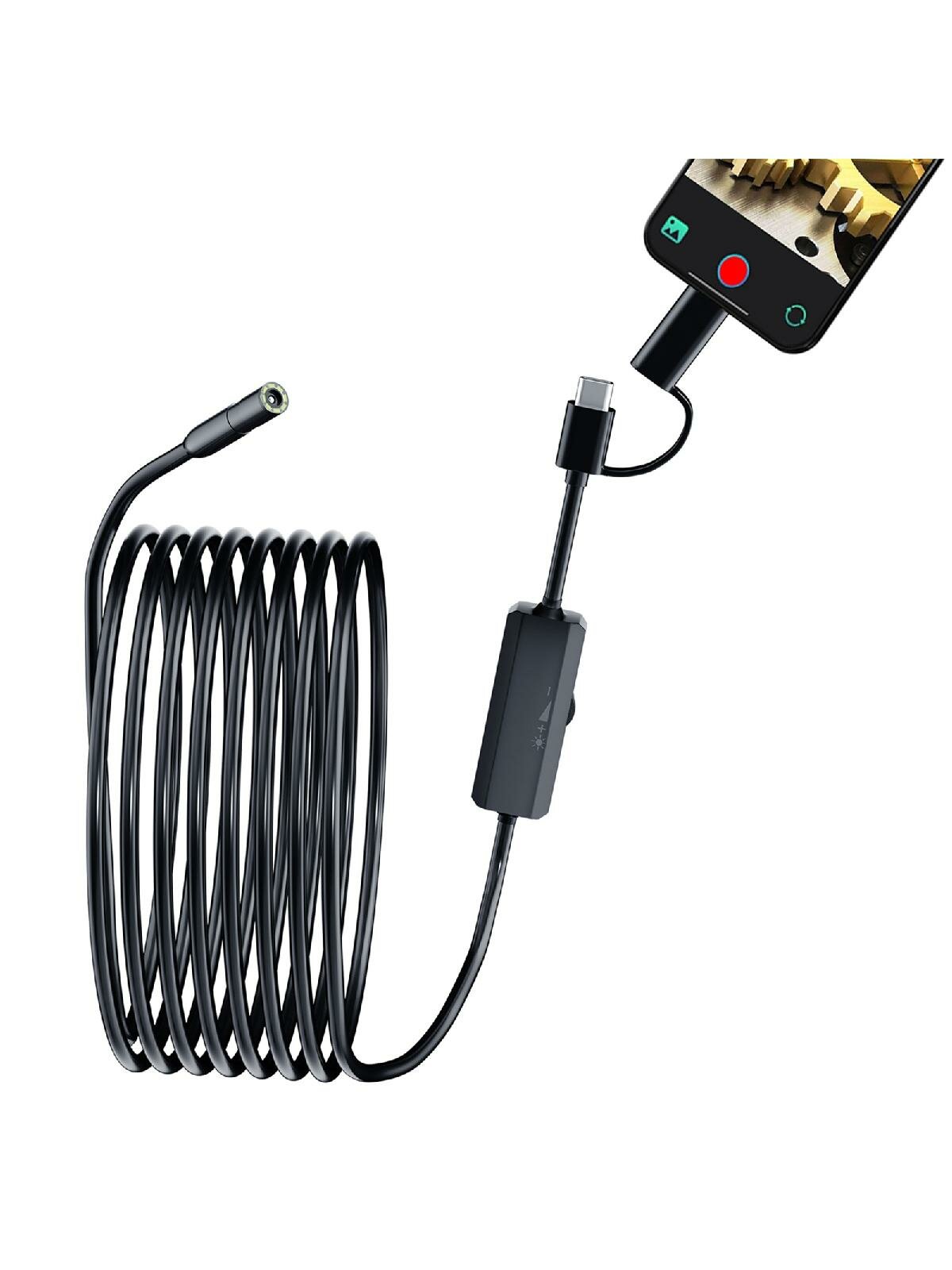 Интерфейсы Типа C и 8Pin Эндоскоп Бороскоп Змеиная Инспекционная Камера для Телефона