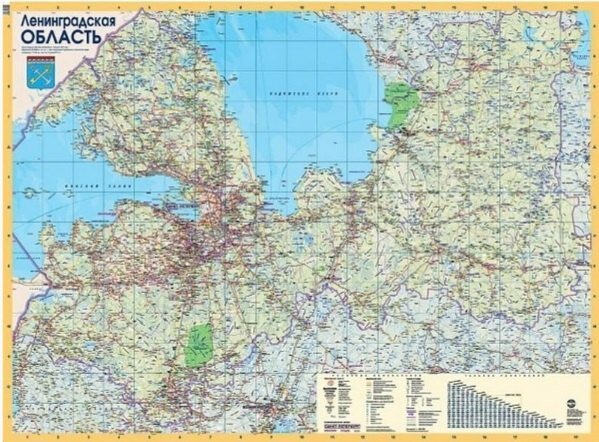 Карта настенная "Ленинградская область"