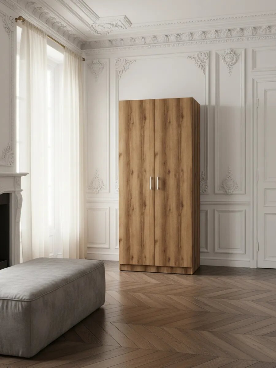 Распашной шкаф FRESTER с полками деревянный для одежды, от производителя