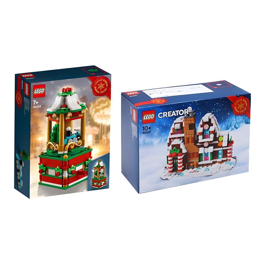 LEGO Мини Карусель Пластиковые конструкторы 301 600 шт. Домик в цвете имбирного печенья Набор волшебных цветов