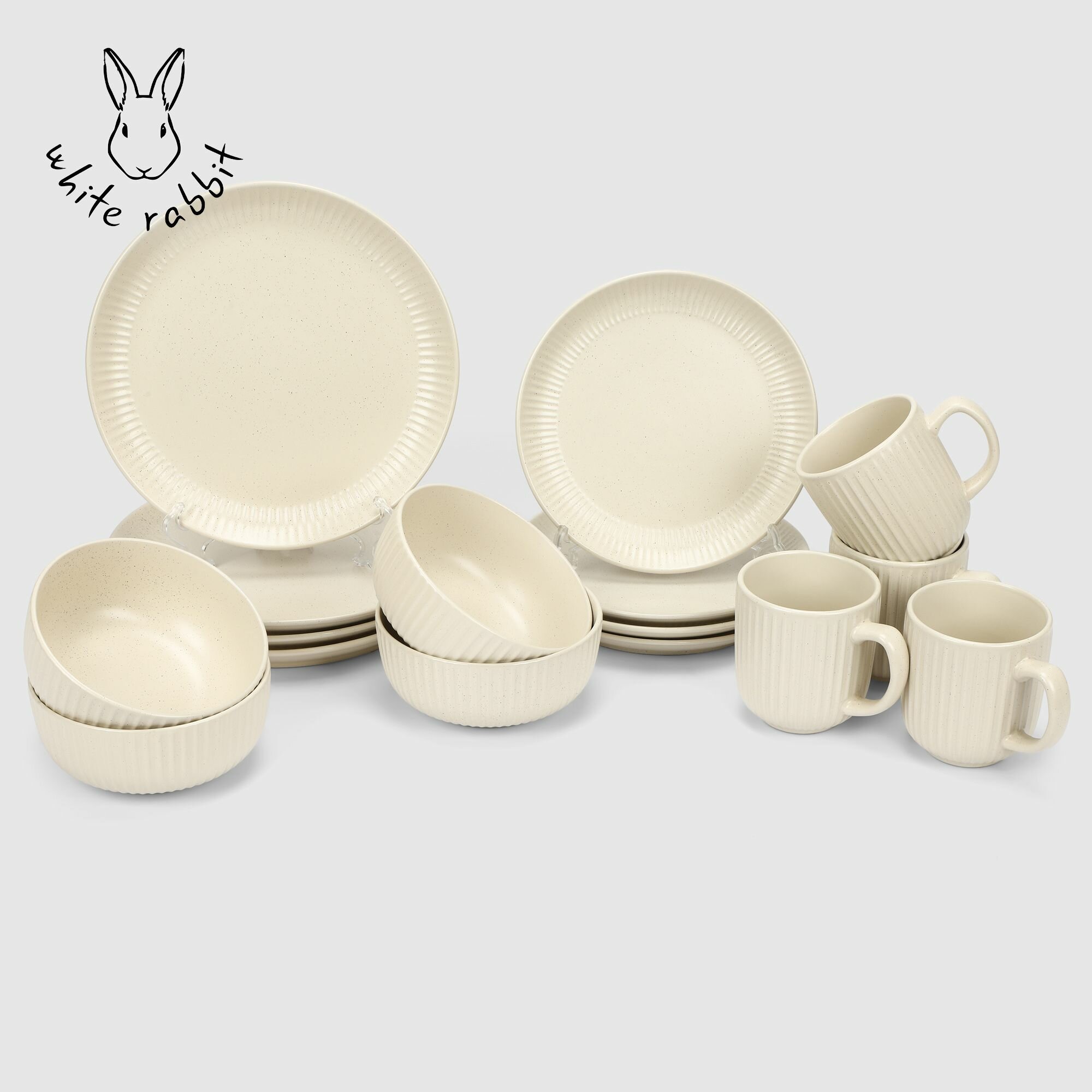 Набор посуды столовый White rabbit Cream 16 предметов, на 4 персоны