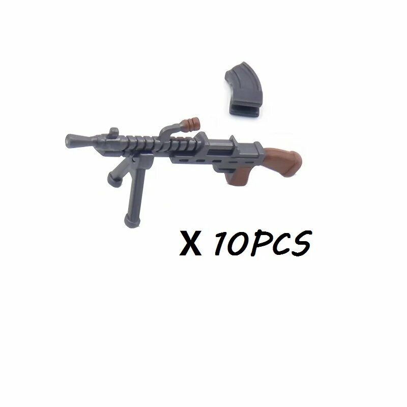 Мини-фигурки армии WW2, оружие, 10 шт, Белый
