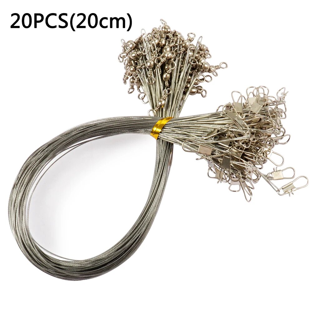 Рыболовная леска из нержавеющей стали 20cm, Silver, 20шт