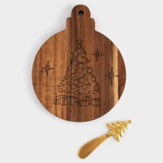 Набор для сыра Anna Lafarg Новогодний шар 2 предмета, золотистый (ANLAF-CBK1304)