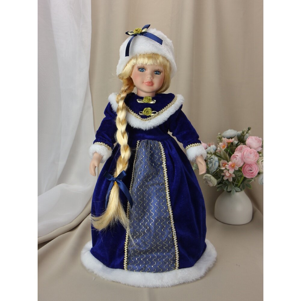 Polly Dolls YF-16792 Кукла новогодняя фарфоровая снегурочка