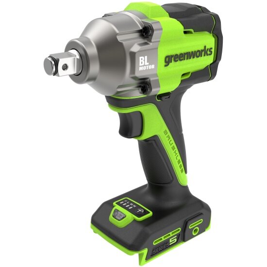 Гайковерт аккумуляторный ударный Greenworks IW5500, 24V, б/щет, 1/2', 500Нм, 3 режима, без АКБ и ЗУ (3805007)