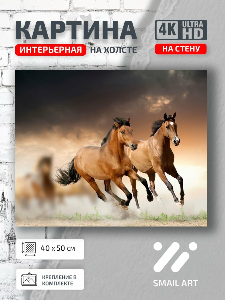 Картина на холсте интерьерная 40 на 50 на стену Коричневые Animal для спальни animal style