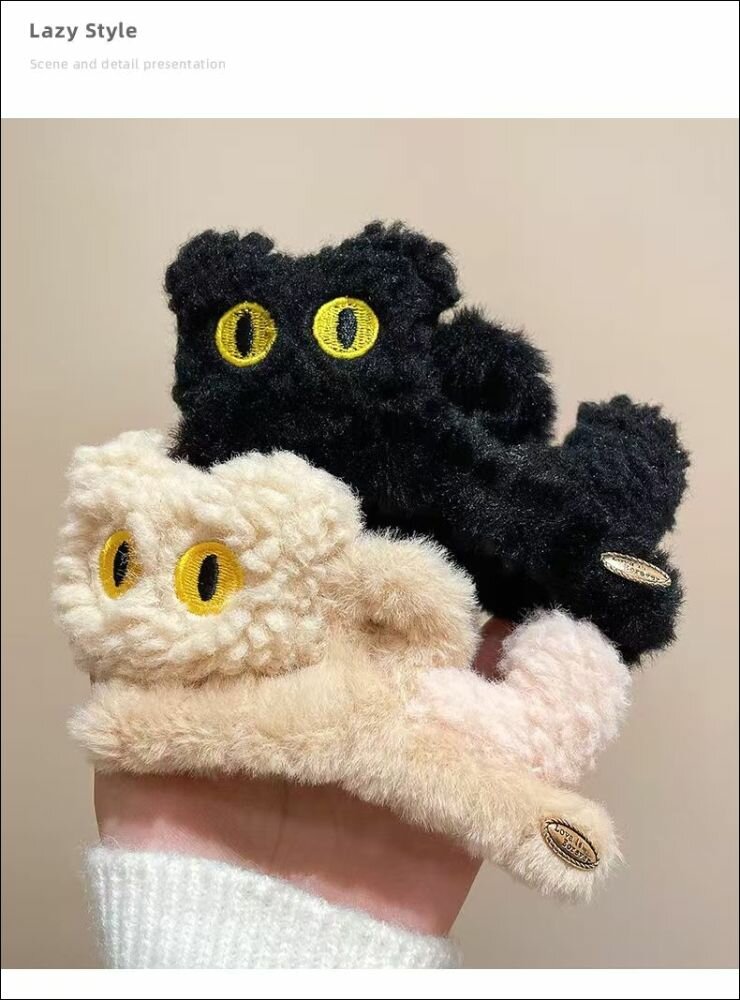 Заколка краб для волос женская, крабик кот,