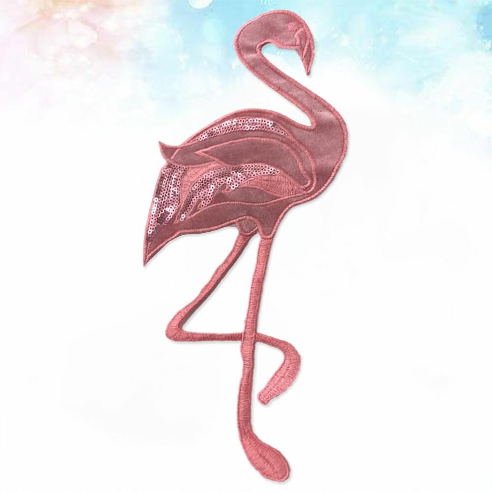 Заплатка с фламинго и пайетками, розовая декоративная нашивка для джинсов, сумок и рубашек, тканевая аппликация для творчества и ремонта одежды
