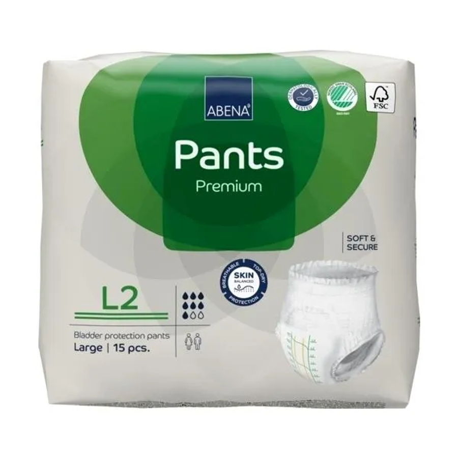 Подгузники-трусы Abena Pants L2, объем талии 100-140 см, 15 шт.