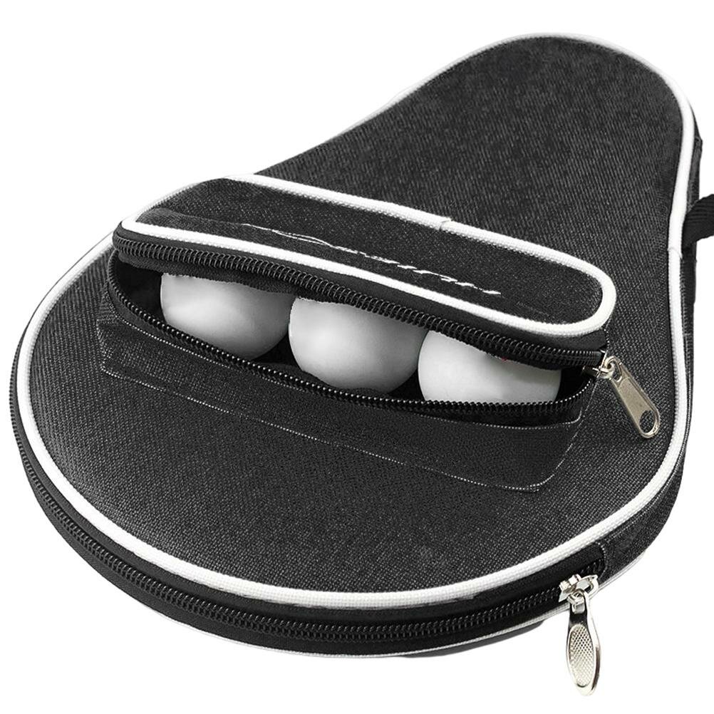 Racket Carry Bag with Ball Storage Pocket Table Tennis Case Cover Waterproof Inner Liner Protection