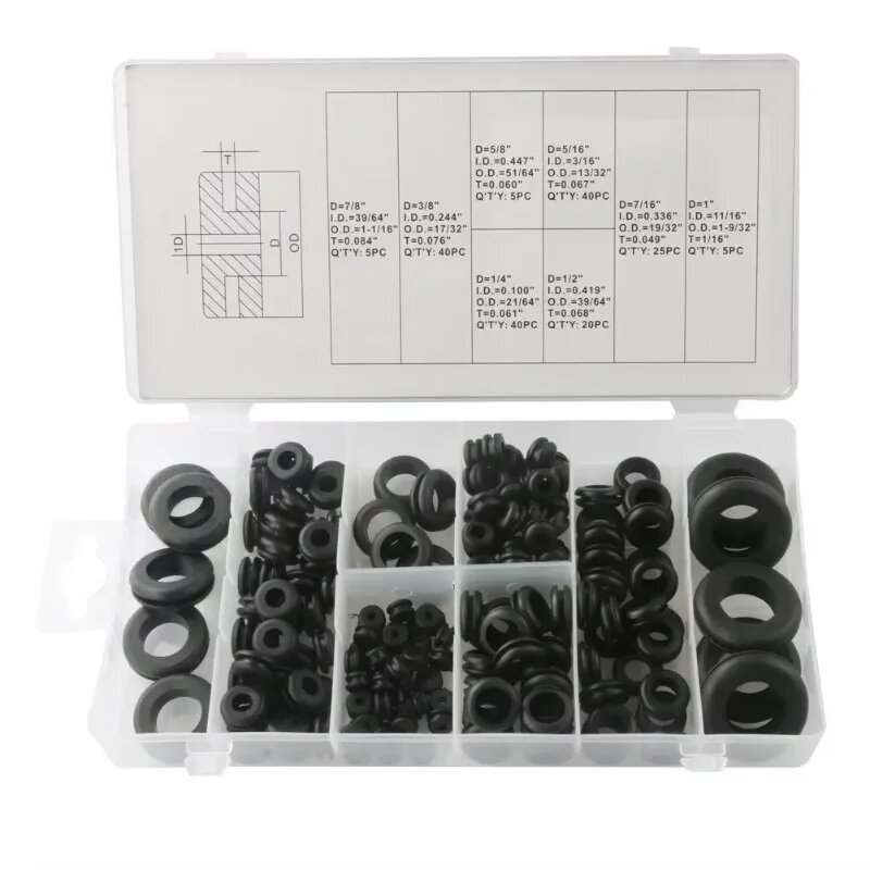 Набор резиновых втулок 180 шт Rubber Grommet Kit — фото 1