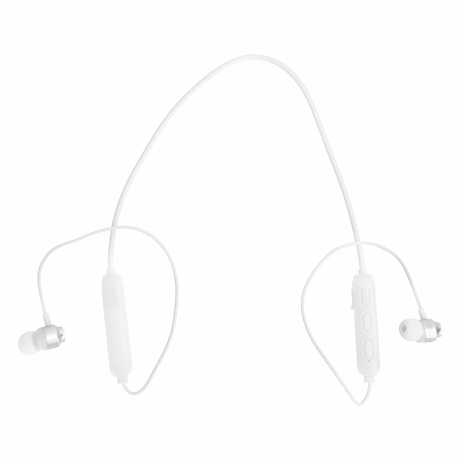 Спортивные Bluetooth наушники с шумоподавлением и магнитным креплением (белые)