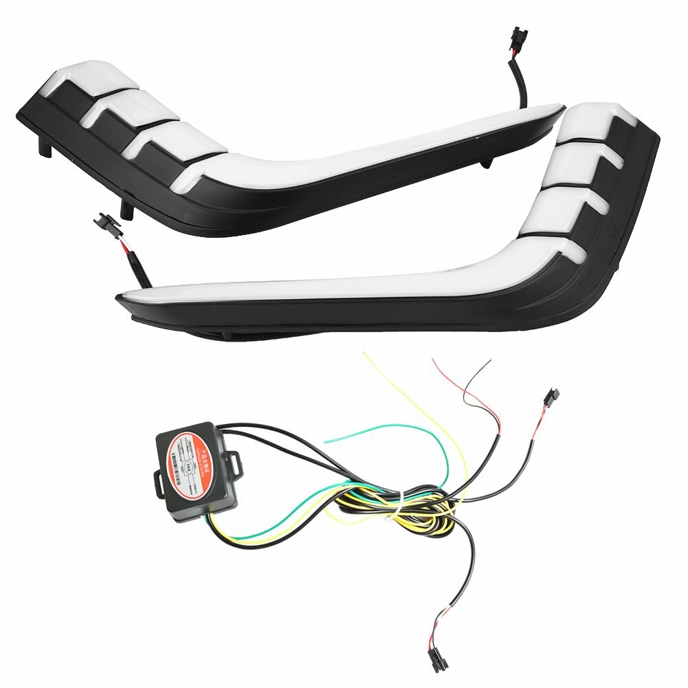 1 пара автомобильных дневных ходовых огней, указатель поворота, 2-цветные DRL, светодиодные противотуманные фары для Suzuki Swift 14-16
