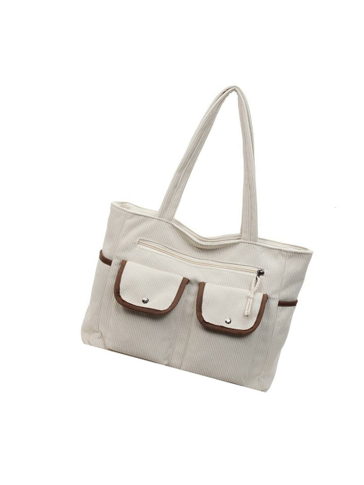 Практичная вельветовая сумка через плечо, повседневная сумка, подходящая для ежедневных поездок в офис