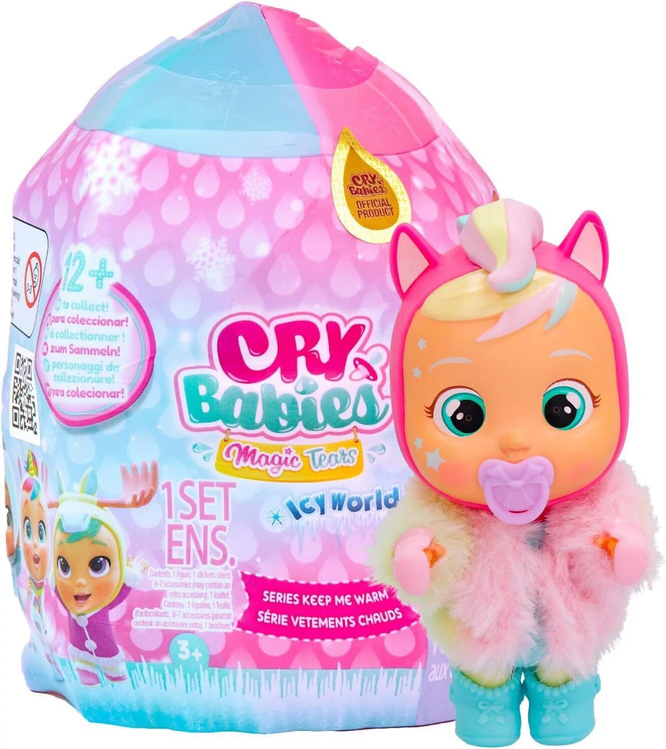 Интерактивная кукла Край Бебис IMC "Cry Babies" Dressy Kristal, для девочек, 18мес+