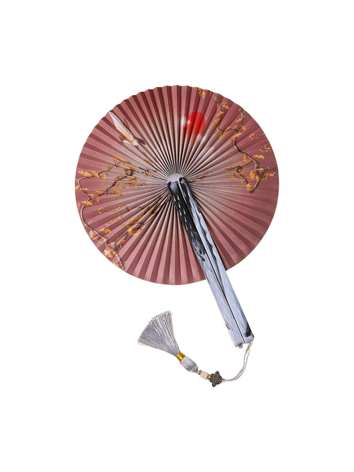 Ручной веер с подвеской Винтажный китайский веер для танцев и свадьбы