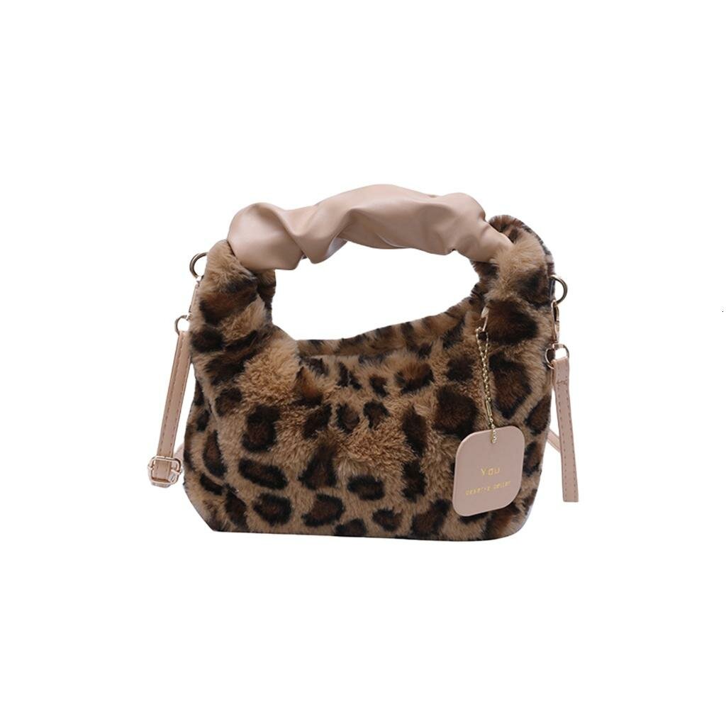 Меховая сумка-мессенджер через плечо-5