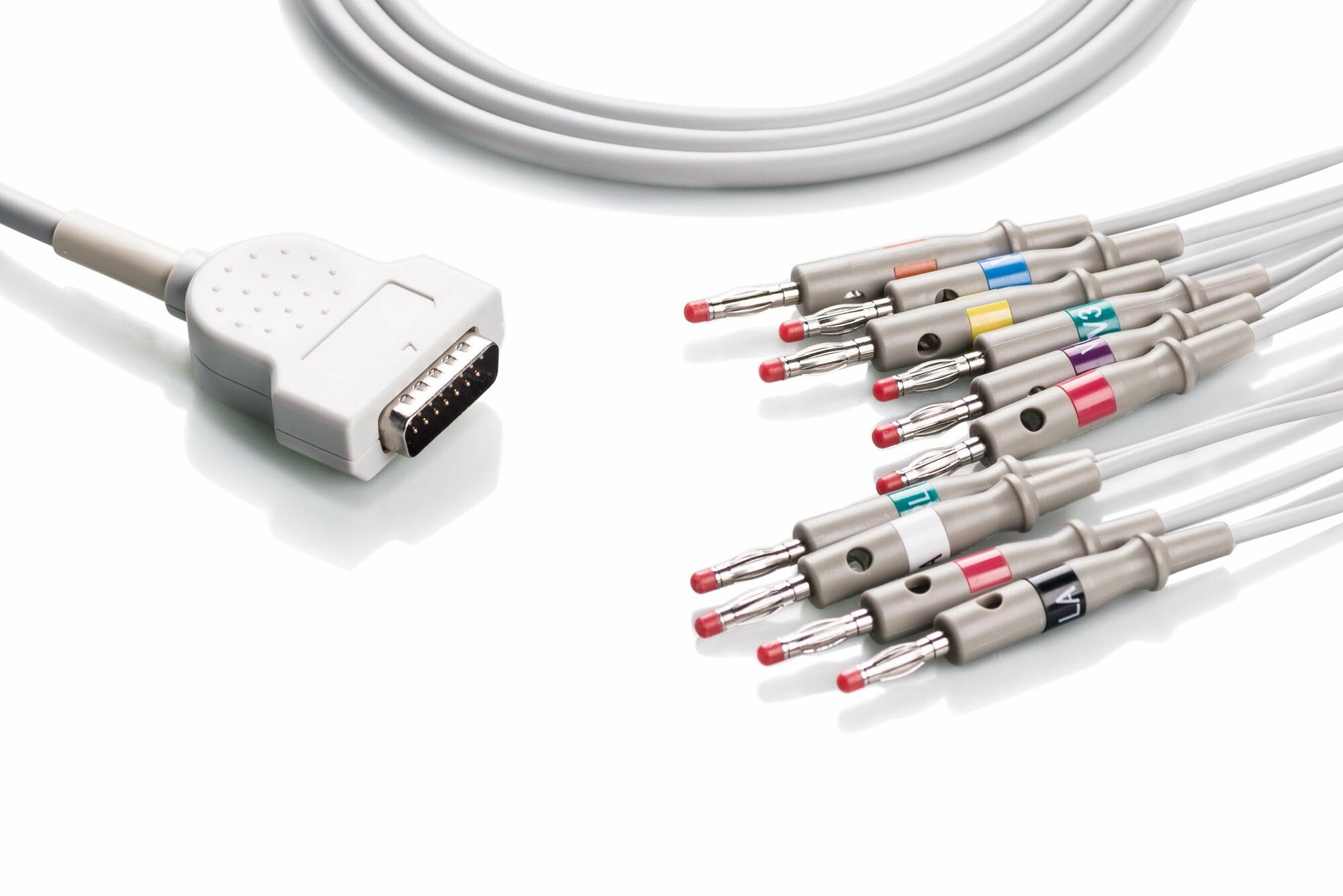 Кабель ЭКГ для GE Marquette MAC 400, MAC 500, MAC 600, MAC 800, MAC 1000, MAC 1100, MAC 1200, MAC 1200ST, MAC 1600, Microsmart M, тип «Банан»