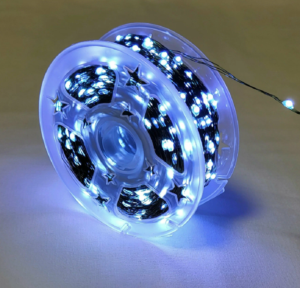 Светодиодная гирлянда "Роса" 100 м, на катушке, зеленый провод