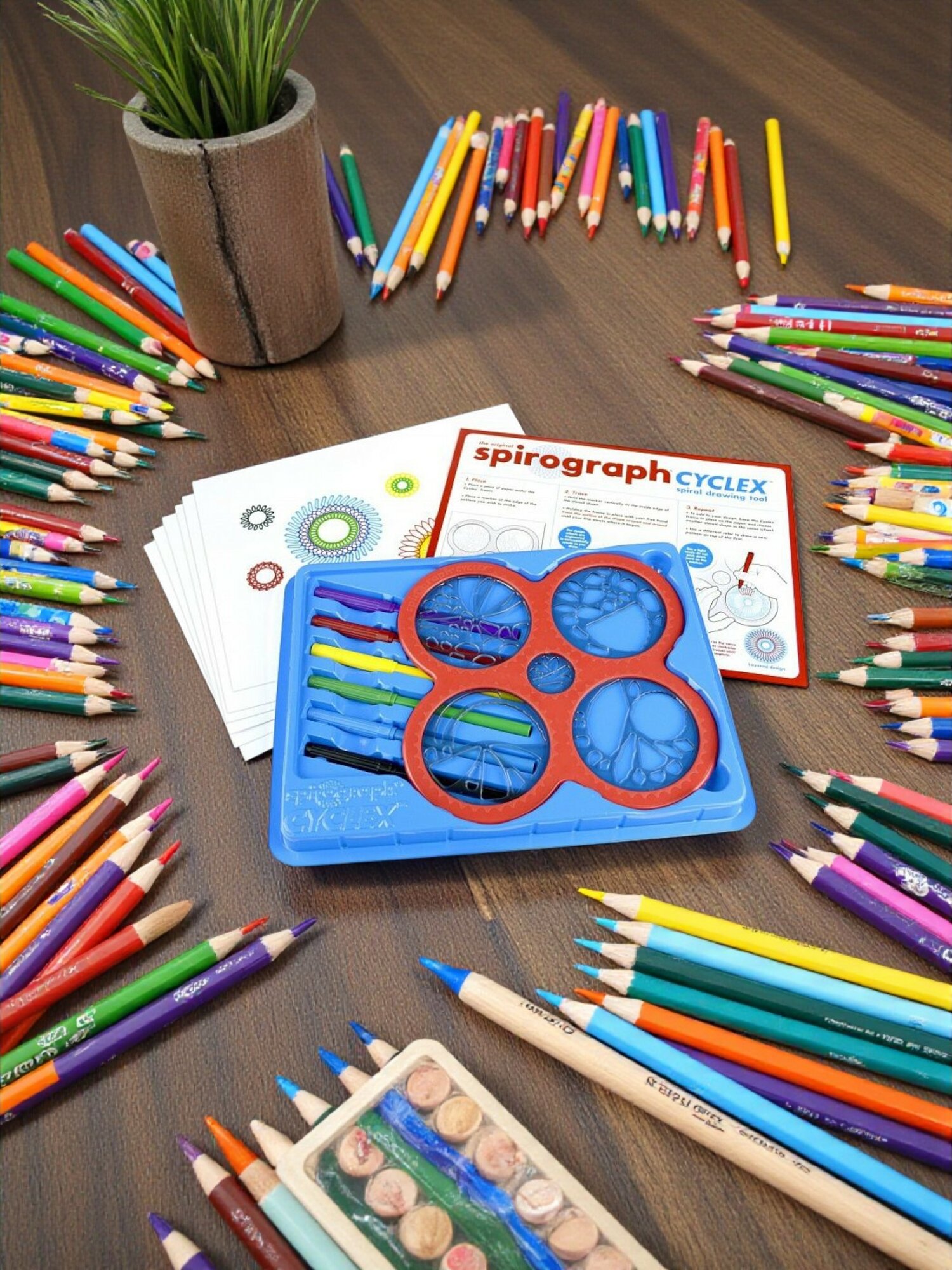 Спирограф Spirograph "Cyclex", набор для рисования, 26 предметов — фото 1