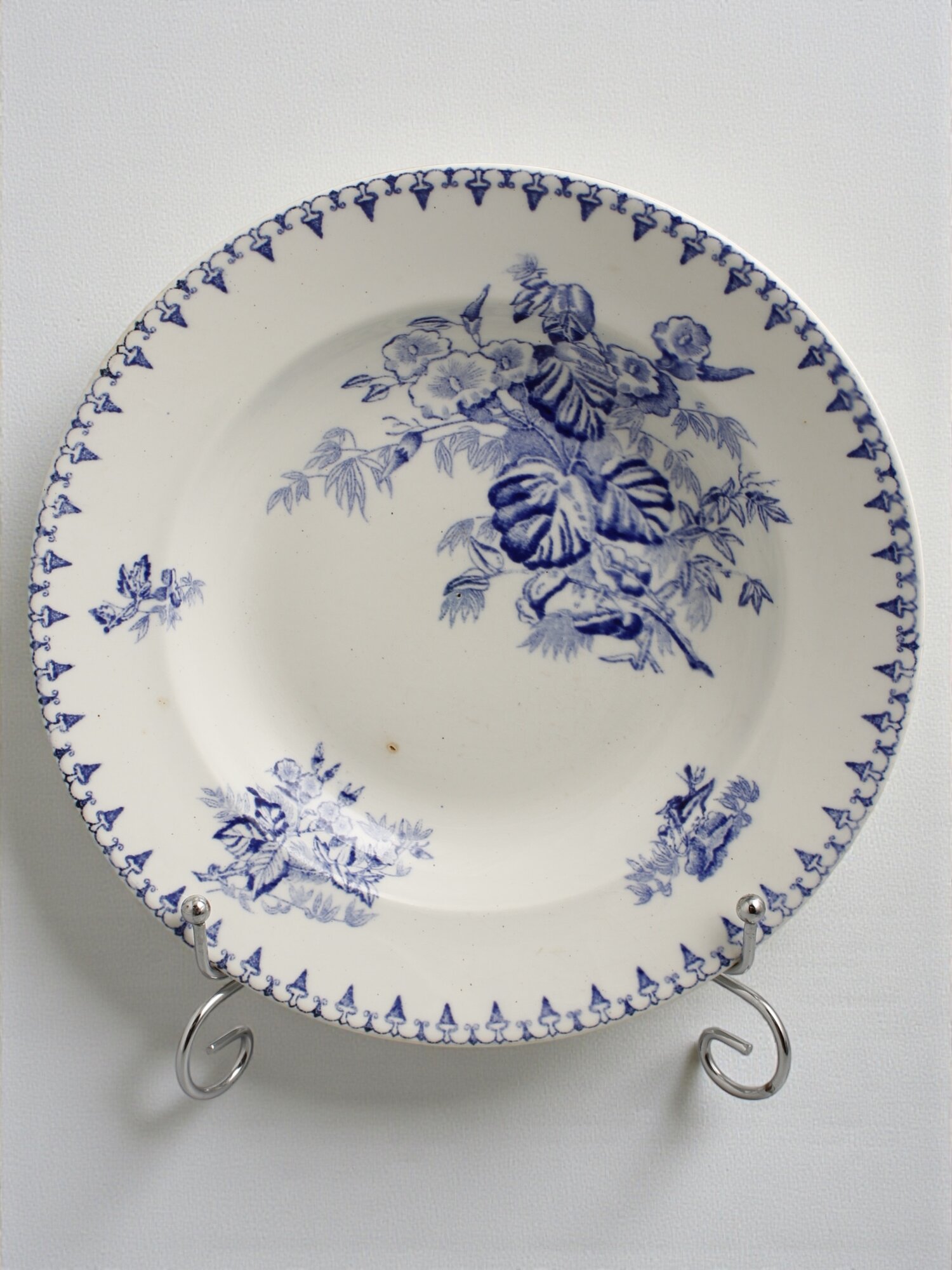 Антикварная суповая тарелка (D 24 см), фарфор, ЛФЗ, 1960-е г.