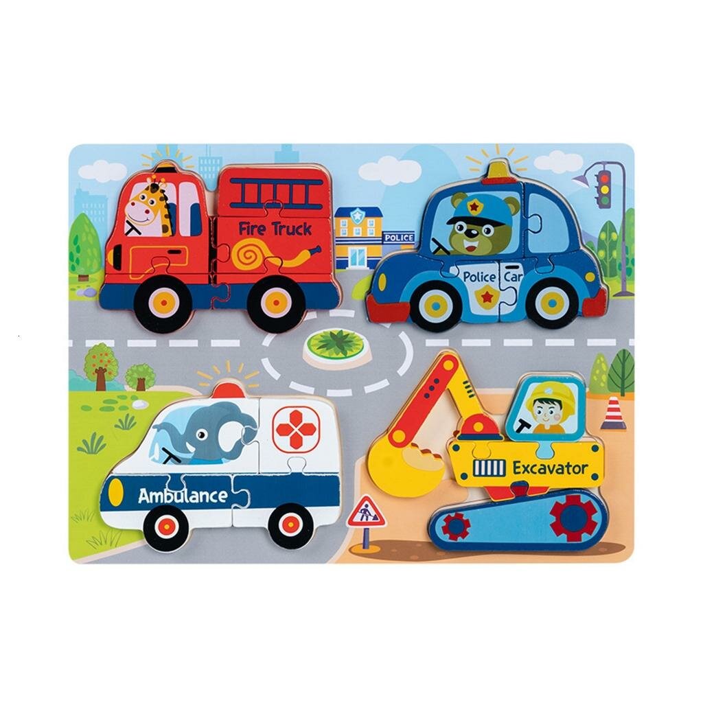 3D-головоломка в деревянной форме, обучающая детская мультяшная настольная игра