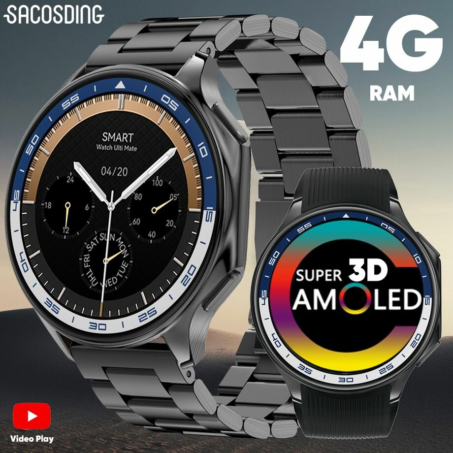 SACOSDING Новый Спорт Здоровье Bluetooth Smartwatch Bluetooth Talk 4GB Память