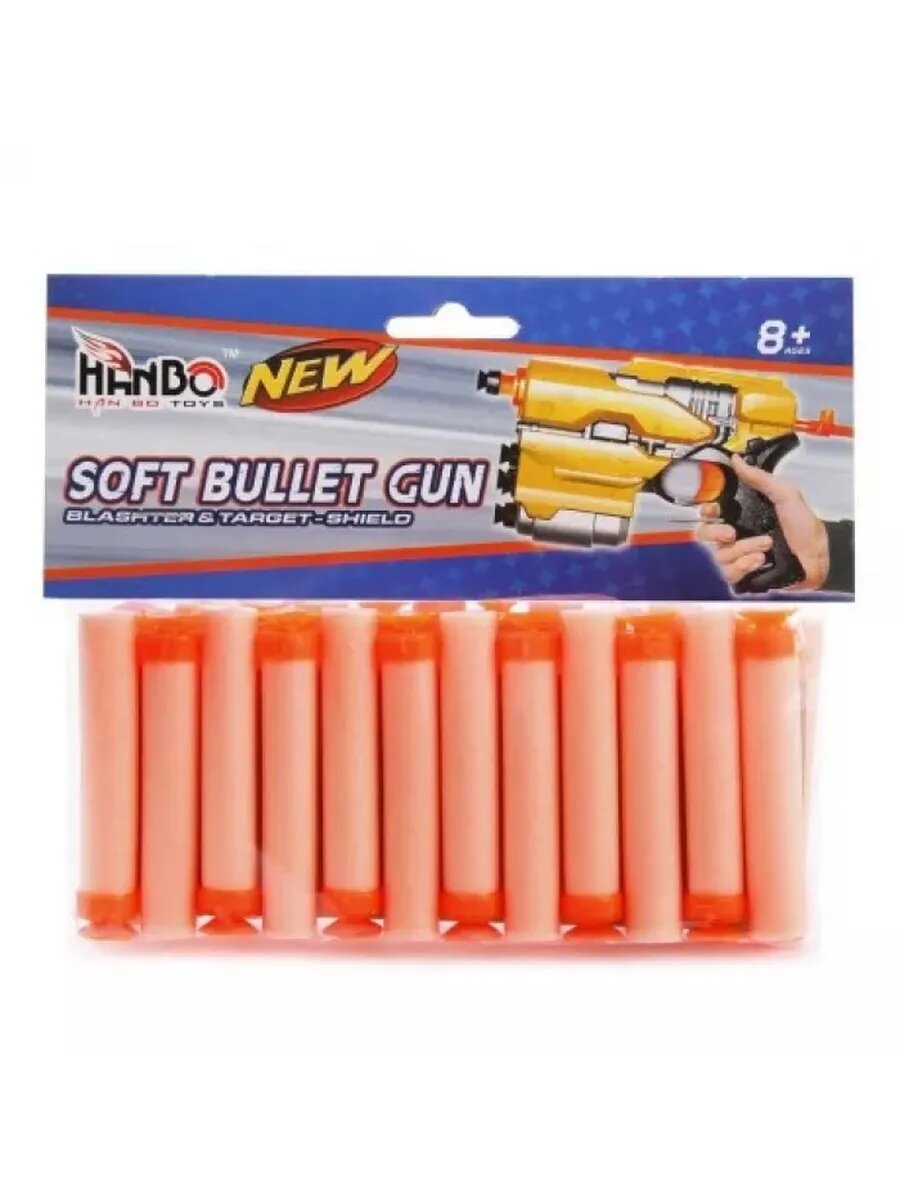 Набор мягких пуль с присосками, в комплекте 24 шт