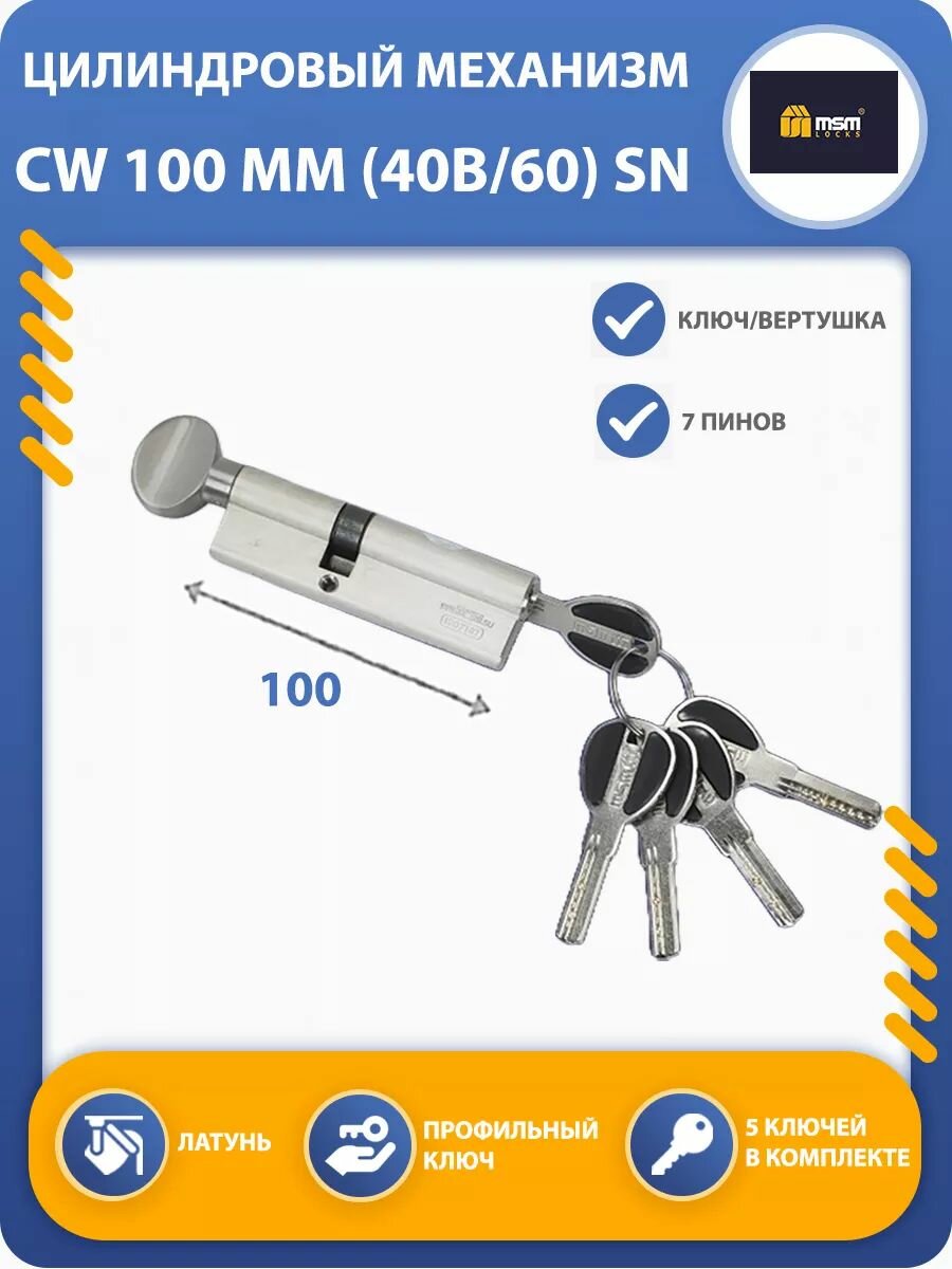 Личинка замка CW 100 мм 40в/60 SN