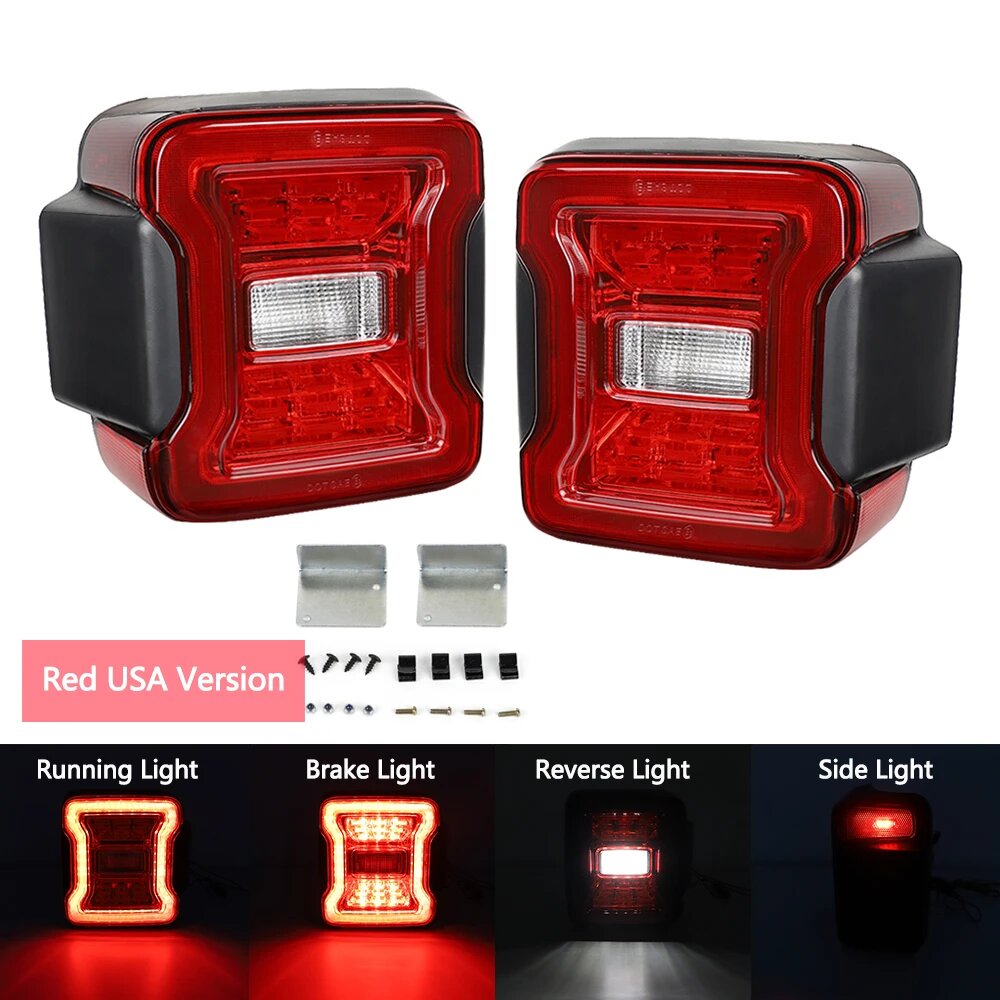 2x светодиодные задние задние фонари для Jeep Wrangler JL 2018-2024, дневные ходовые огни, фонари заднего хода, стоп-сигналы