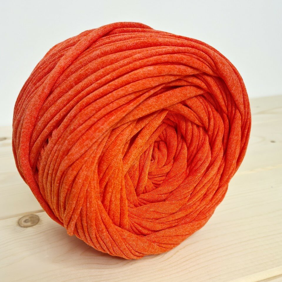 Трикотажная пряжа Bombi в мотках, цвет Лосось меланж, Первичная, Изнаночная нарезка