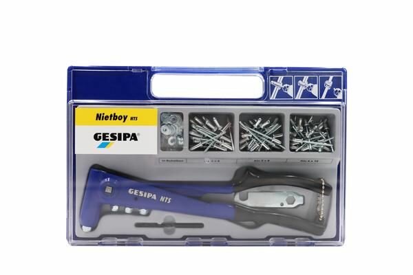 Набор заклёпочник ручной NIETBOY GESIPA NTS + заклёпки 1435461 / 9302 0005 Fplus