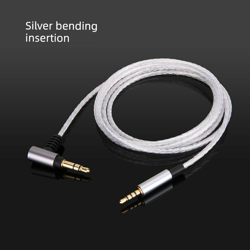 Инновационный кабель для обновления наушников Earmax live2 PXC550 DT240pro Y50 Y500 JBL 2,5 мм Серебряная изогнутая