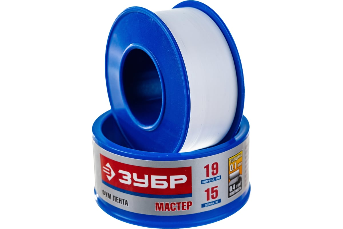 Лента Фум ЗУБР мастер, плотность 0,40 г/см3, 0,1ммх19ммх15м {12373-19-040}