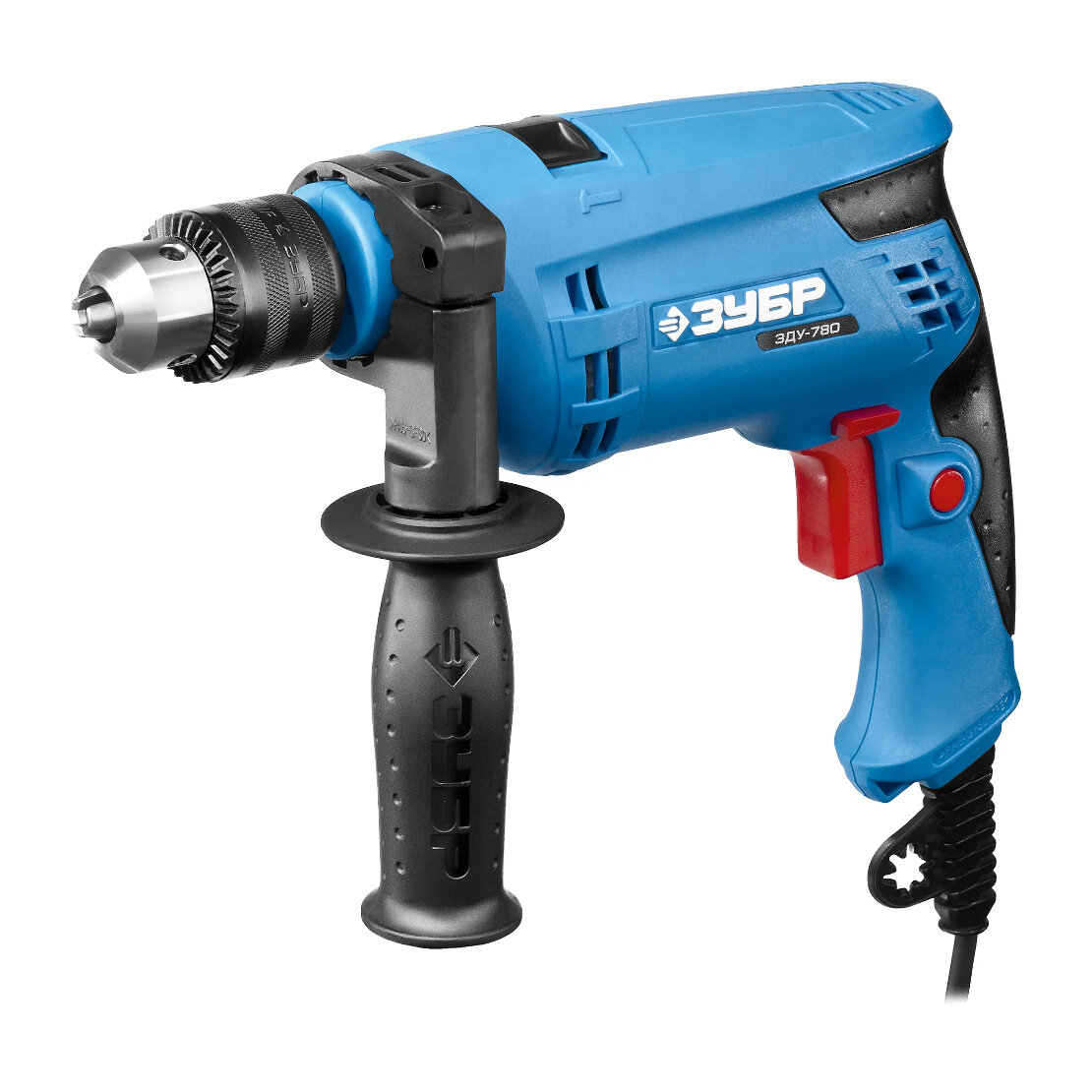 Дрель ударная ЗУБР ЗДУ-780 ЭРКМ2, 780 Вт, 3000 об/мин, 48 000 уд/мин, реверс, синий