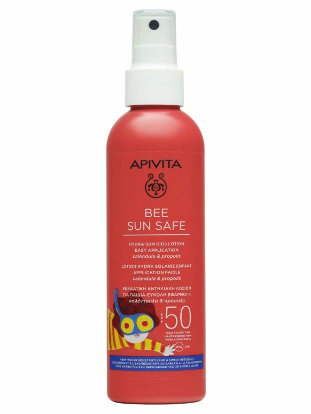 Апивита БИ САН сэйф Солнцезащитный увлажняющий спрей для детей с легким нанесением SPF50, 200 мл | APIVITA Bee Sun Safe