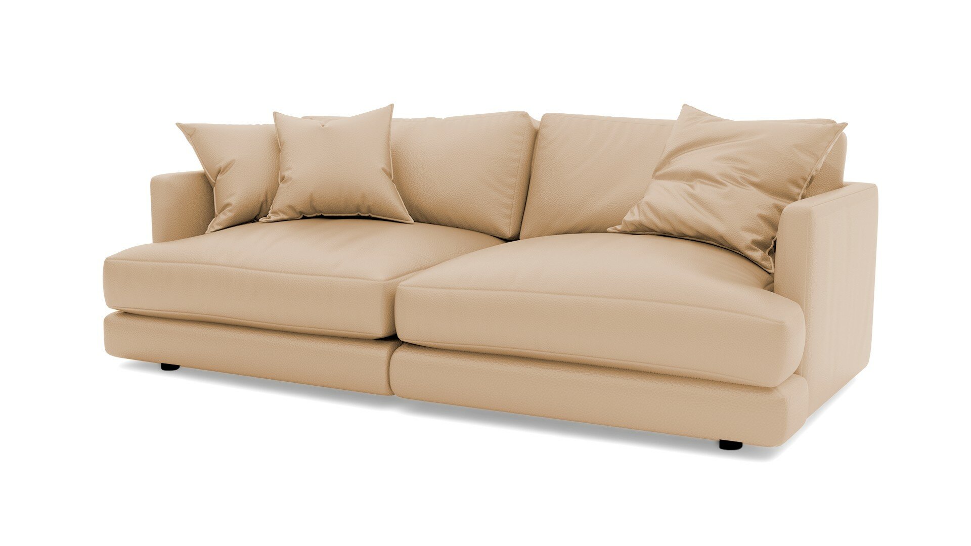 Диван Ибица 2 Galaxy Cream (экокожа) NEW 212x105x87 см, бежевый Экокожа, еврокнижка GOODFORM