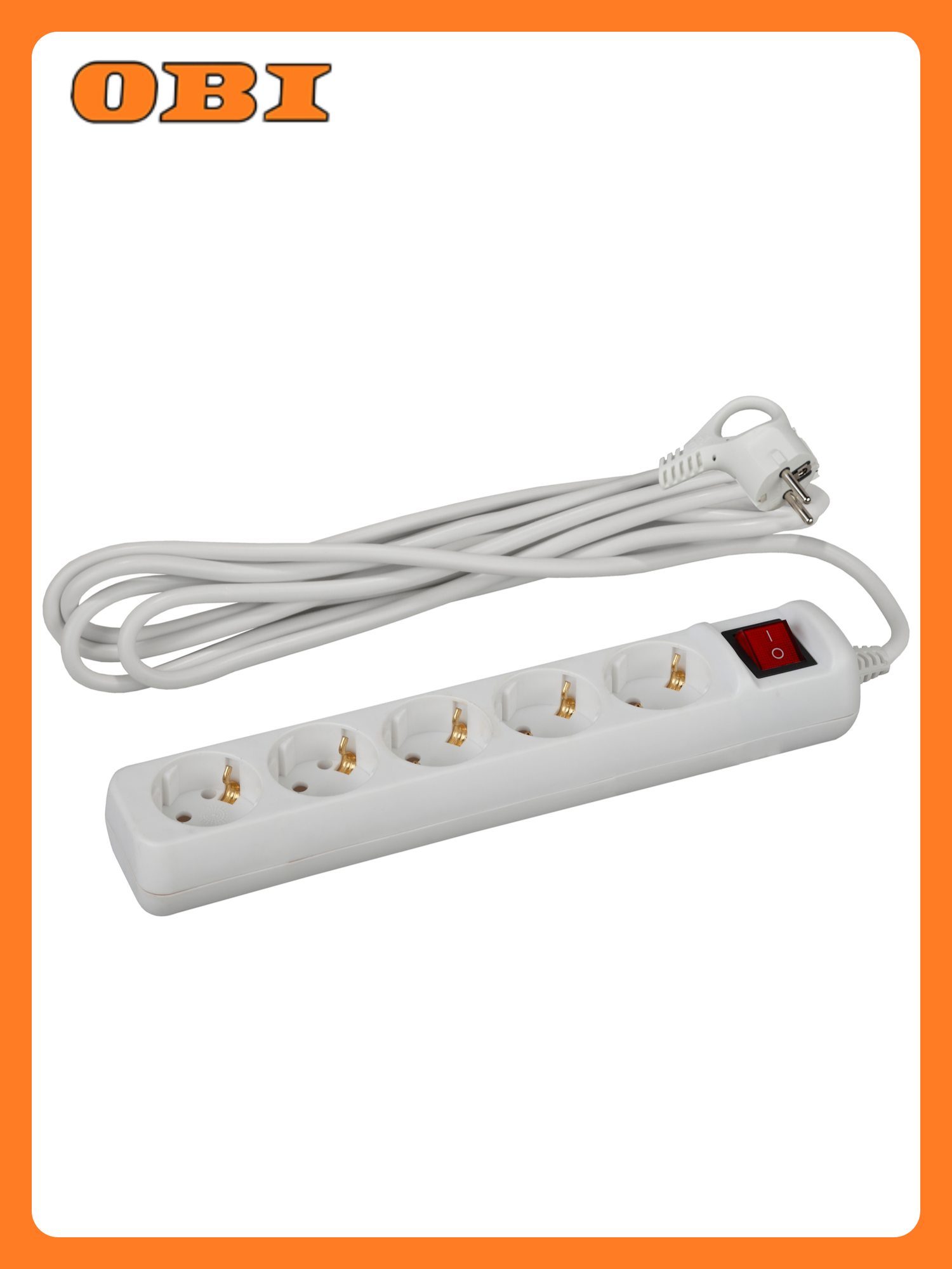 Удлинитель электрический ЭРА UX-5es-1,5m с заземлением с выключателем 5 розеток