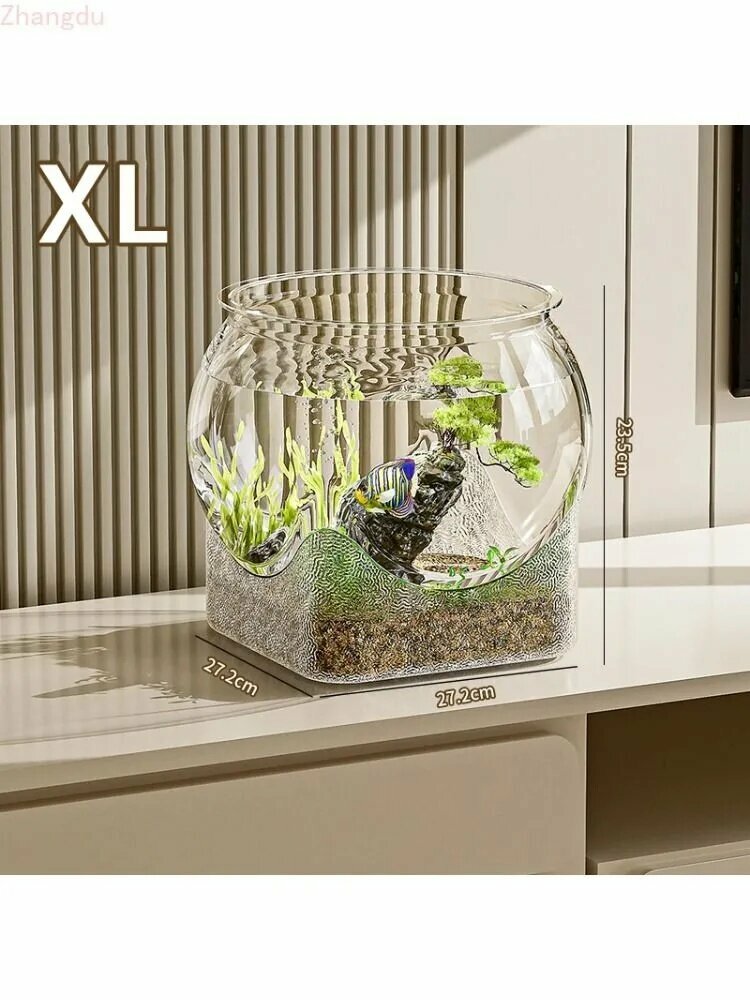 Прозрачный аквариум для рыб, декорация для аквариума, круглая прозрачная пластиковая ваза-шар