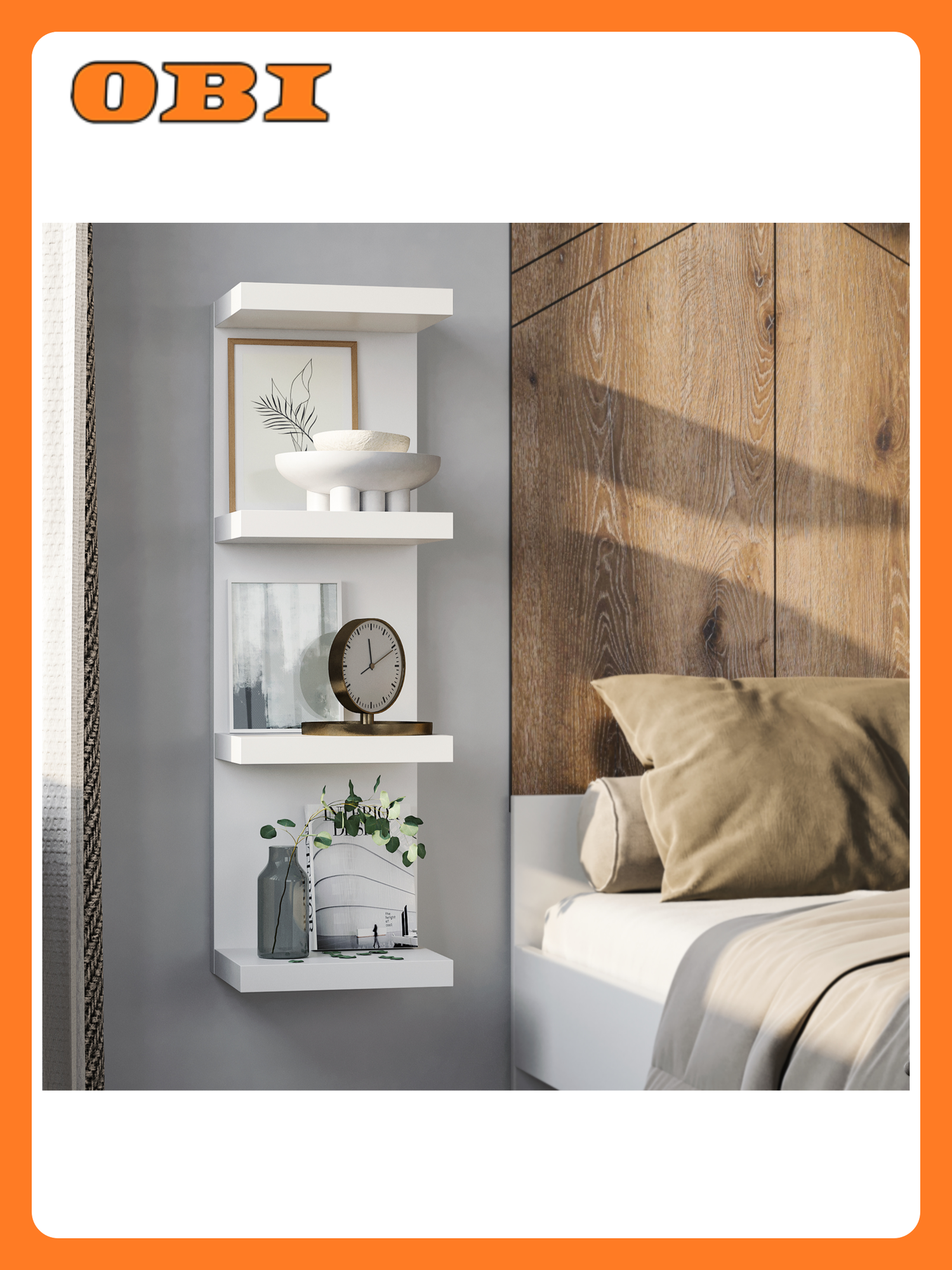 Полка настенная Шведский Стандарт Фора 100Е 30х97х27 см, белый