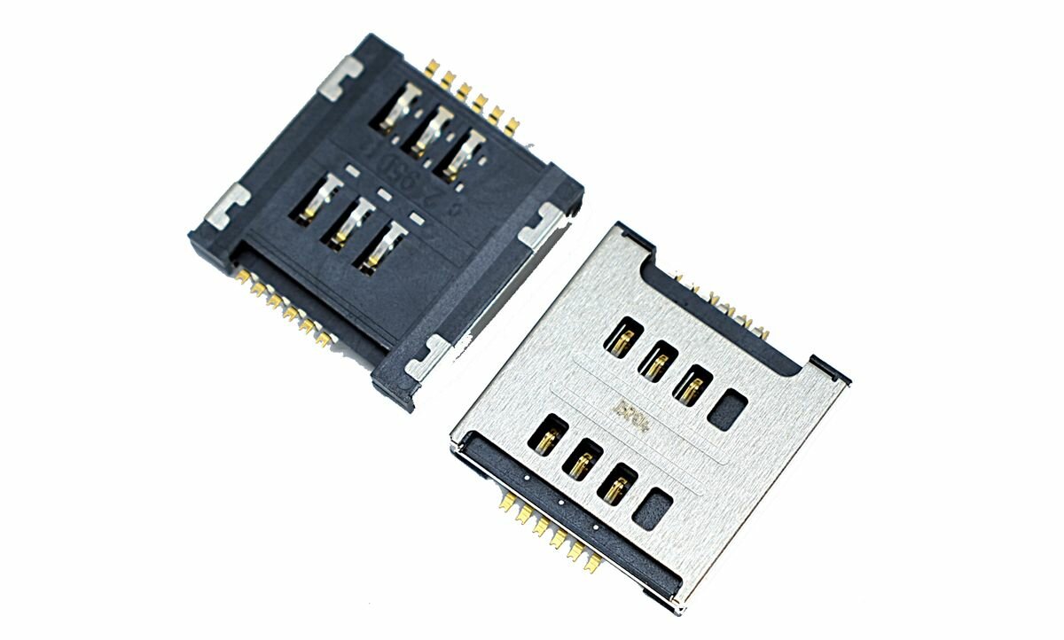 Коннектор SIM-карты (сим), mmc коннектор для LG T375 2sim (S129)
