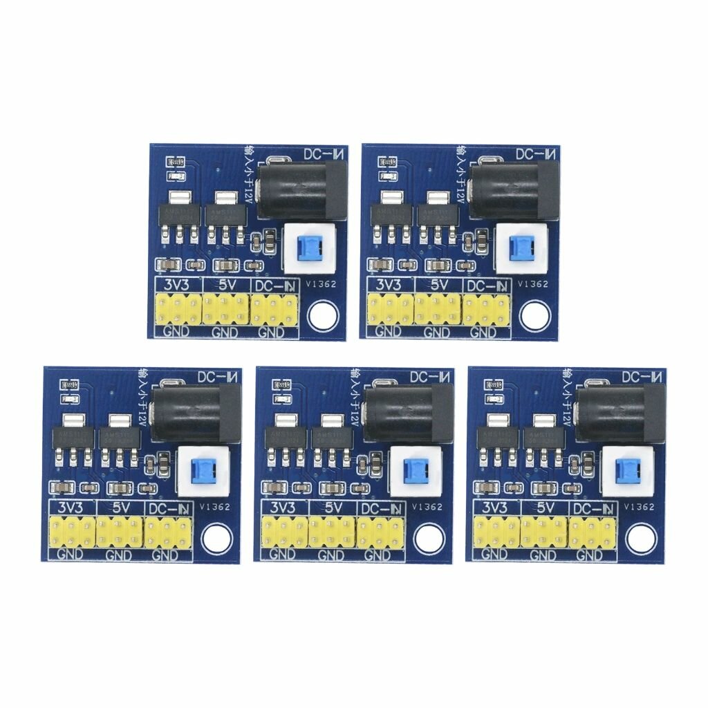 5 модулей преобразования постоянного напряжения с несколькими выходами 3.3В 5В12В