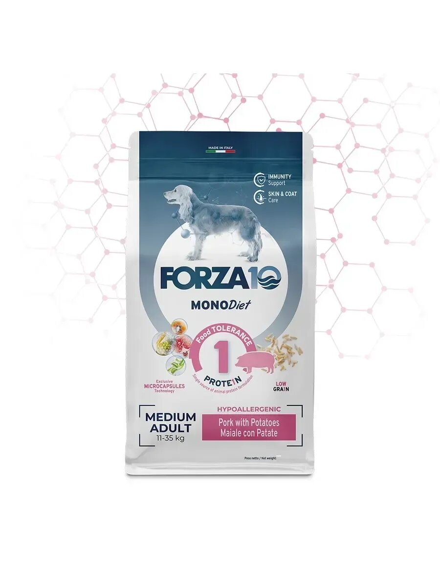 Диетический корм для собак средних пород из свинины 12кг