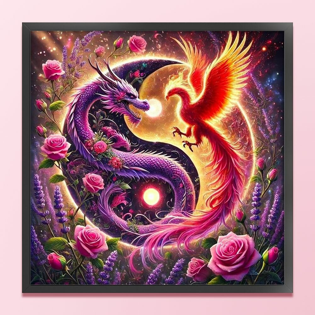 Набор для вышивания крестиком, дракон, феникс и волк, креативные украшения для домашней гостиной, 40х40см
