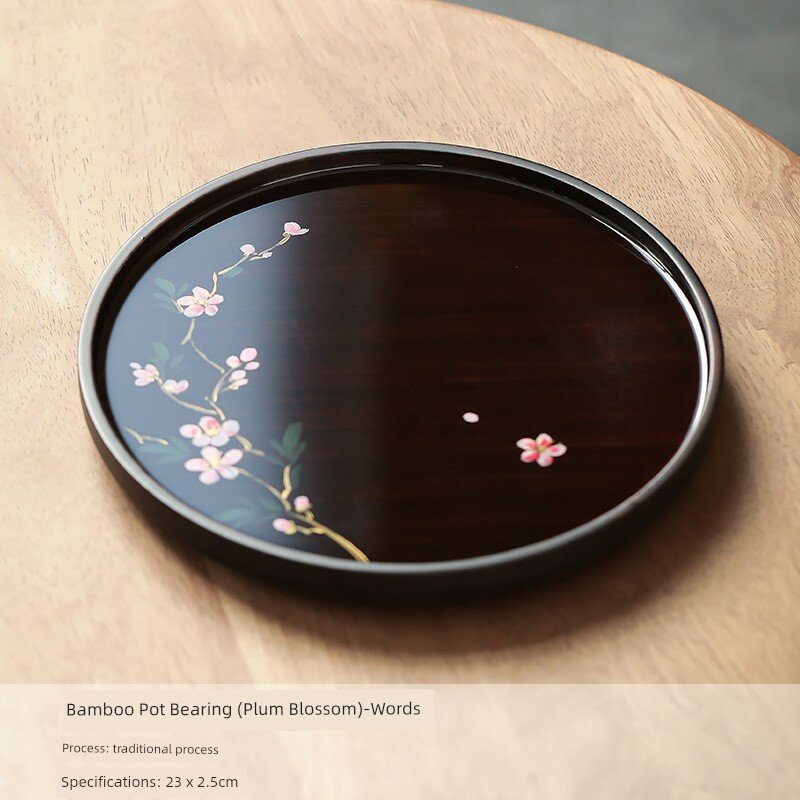 Повседневный поднос для чая из цельного дерева, маленький чайный столик из черного дерева, бытовой поднос для сухих